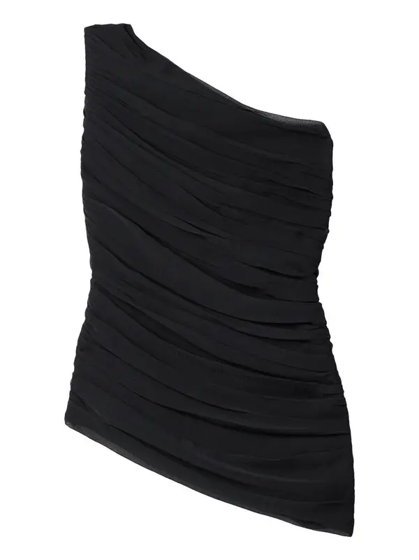 ABADIA Layal One-shoulder Top - Black