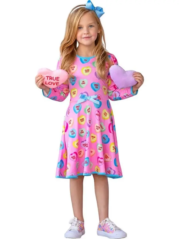 MIA BELLE GIRLS Sweethearts Valentine Dress - Pink