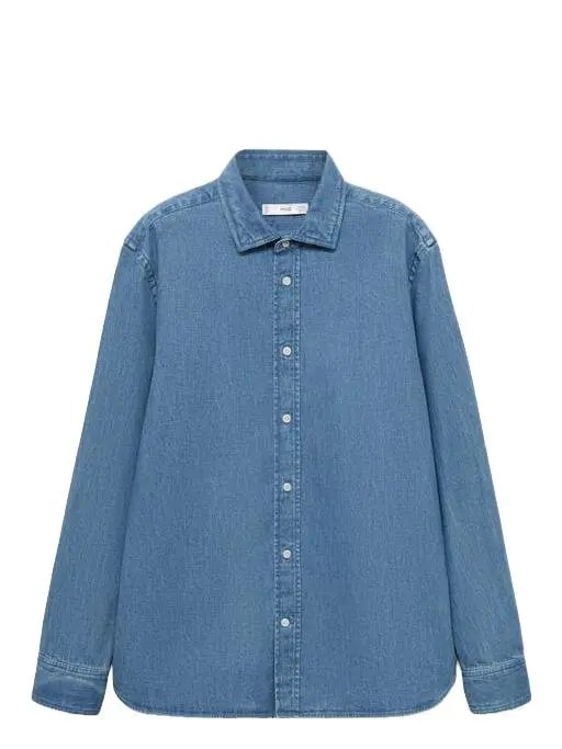 Mango Denim Button-up Shirt - Medium Blue