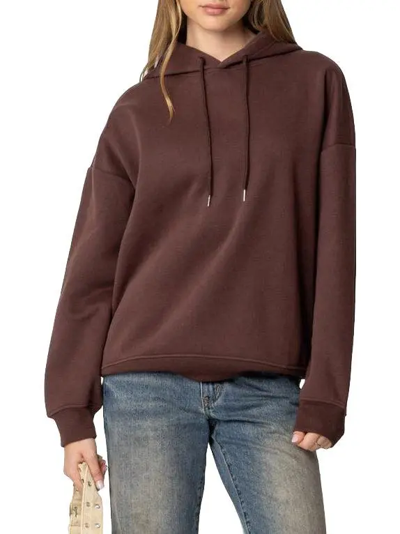 EDIKTED San Antonio Graphic Hoodie - Brown