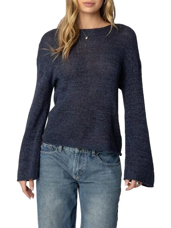 EDIKTED Drop Shoulder Sweater - Navy
