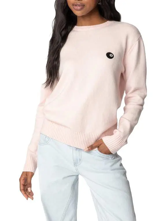 EDIKTED Magic 8 Embroidered Sweater - Light-pink