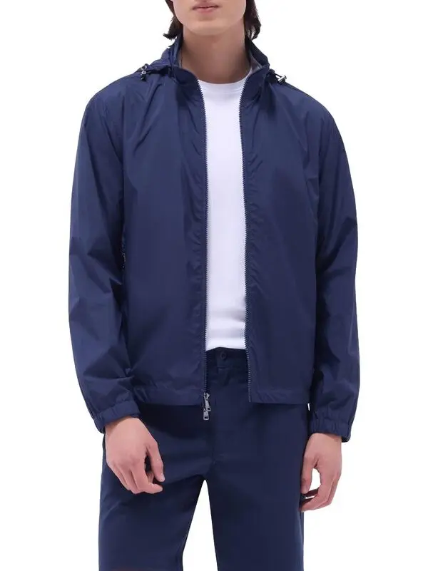 Bugatchi Water Repellent Packable Jacket With Removable Hood - Navy