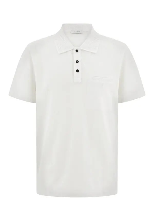 FERRAGAMO Cotton Polo Shirt - White