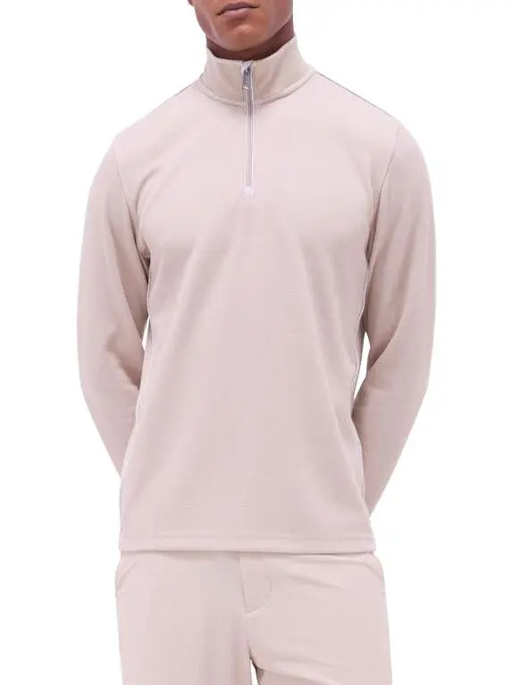 Bugatchi Quarter Zip Performance Pullover - Sand