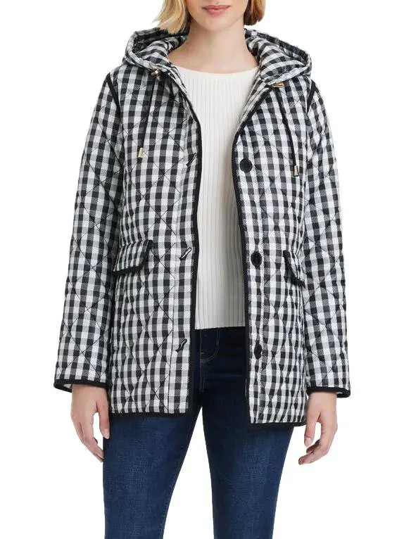 Kate Spade New York Spade Flower Gingham Quilted Jacket - Gingham Field Small