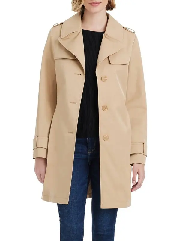 Kate Spade New York Short Trench Coat - Spring Khaki