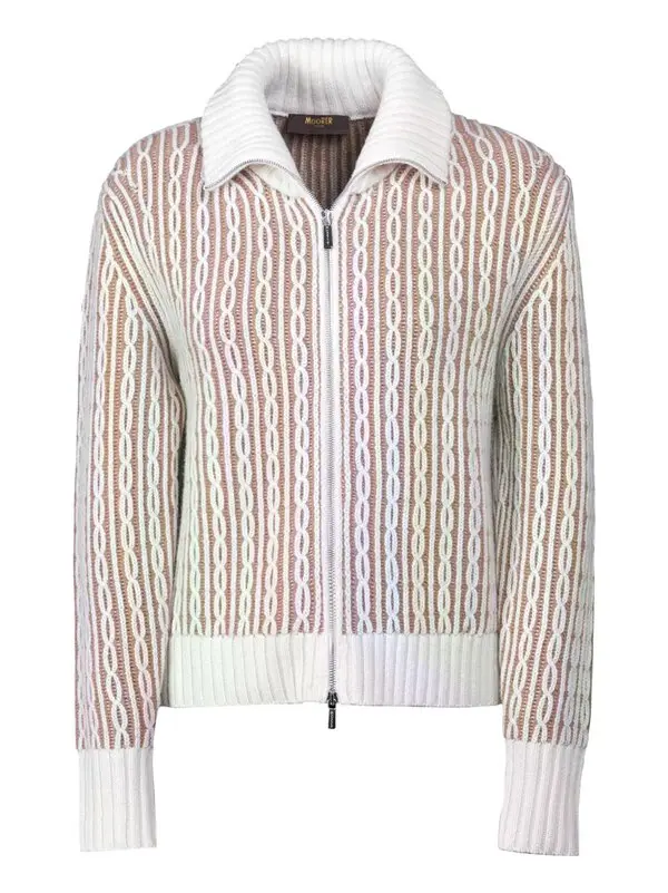 MOORER Malea Cardigan - White