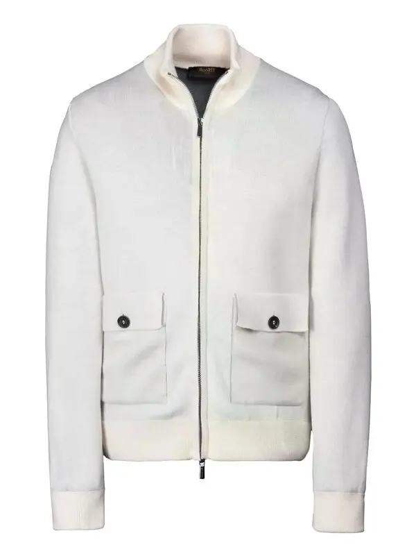 MOORER Brock Cardigan - White