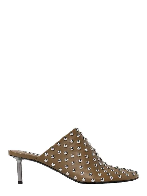 JIL SANDER Studded Mules - Green