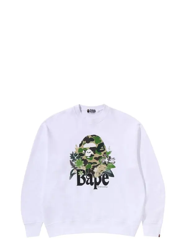 BAPE Floral Ape Head Crewneck - White
