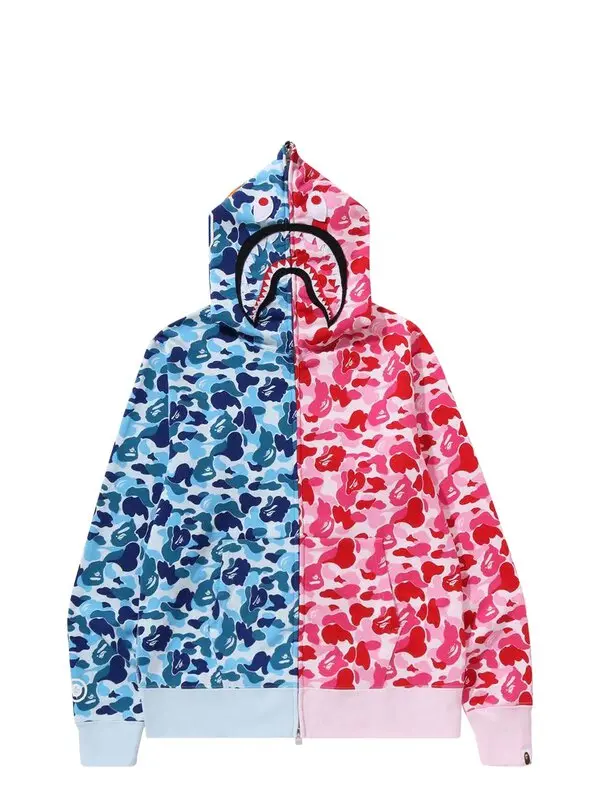 BAPE Abc Camo Crazy Shark Full Zip Hoodie - Blue