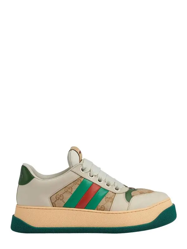 Gucci Screener Sneakers With Gg Motif - Cream