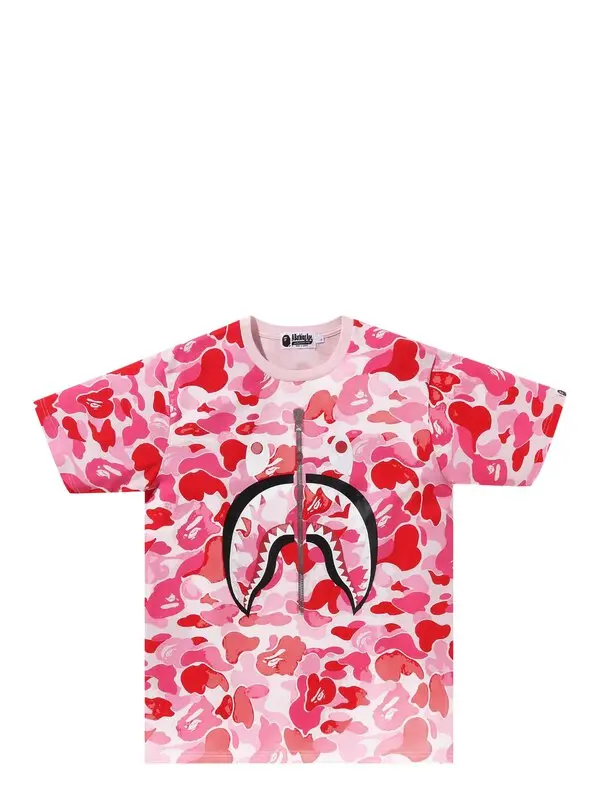 A BATHING APE Abc Camo Shark Tee - Pink