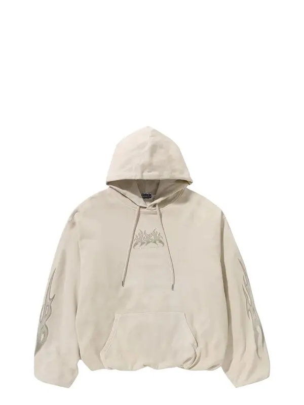 BAPE Flame Garment Dyed Pullover Hoodie - Cream
