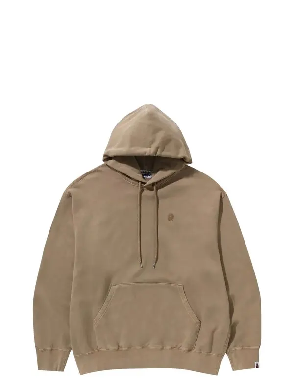 A BATHING APE Ape Head One Point Garment Dye Pullover Hoodie - Tan