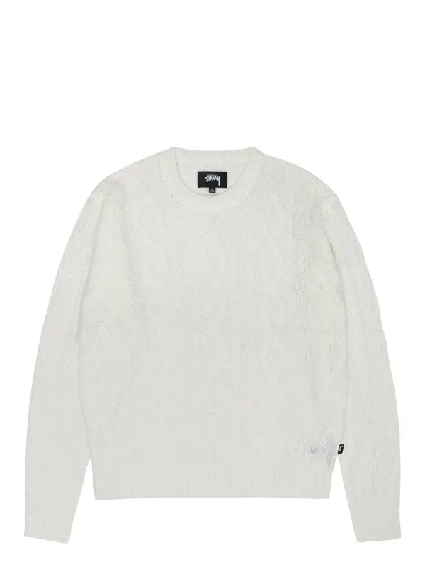 StÜssy Cable Loose Knit Sweater - White
