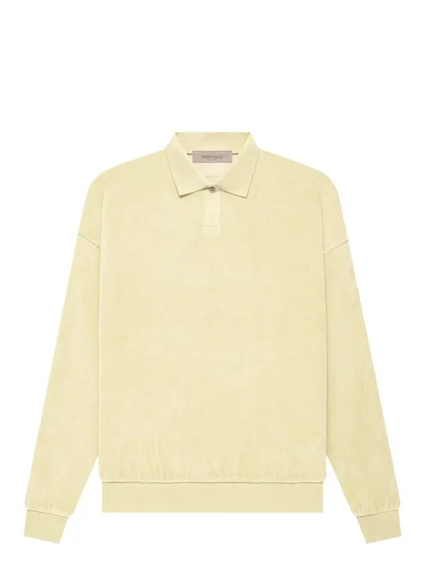 Fear Of God Velour Long-sleeve Polo - Cream