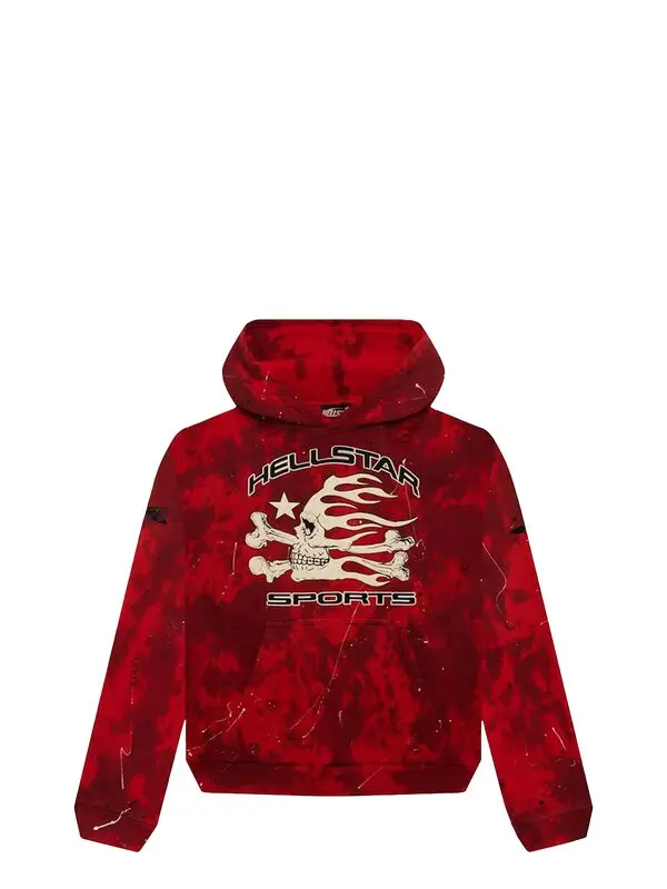 HELLSTAR Sports Tie-dye Skull Hoodie - Red