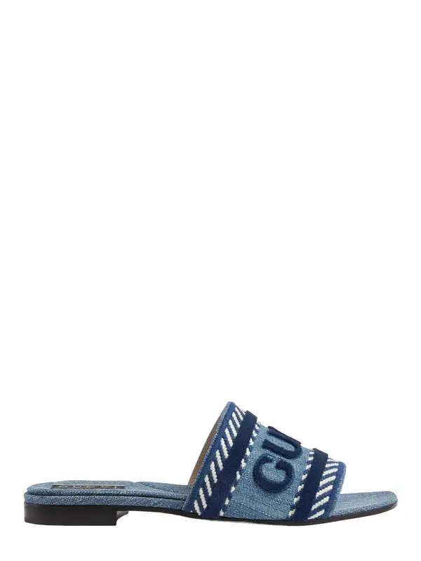 Gucci Script Slide Sandal - Blue