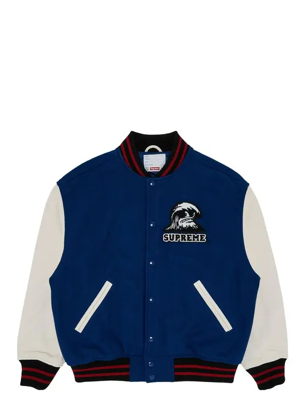 Supreme Wave Varsity Jacket - Blue