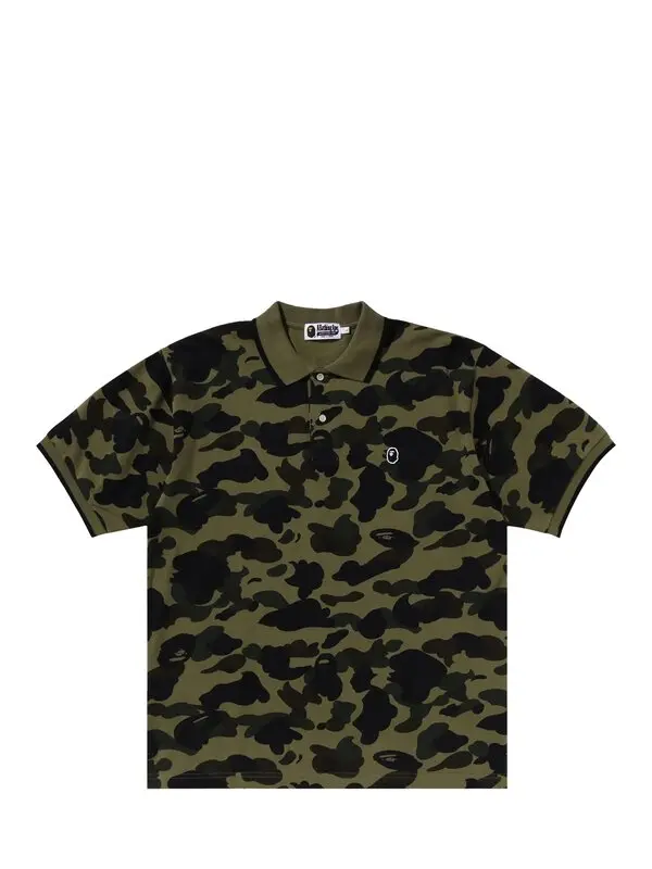 A BATHING APE 1st Camo One Point Polo - Green