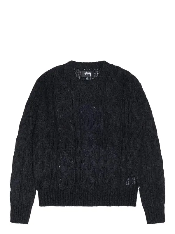StÜssy Cable Knit Sweater - Black