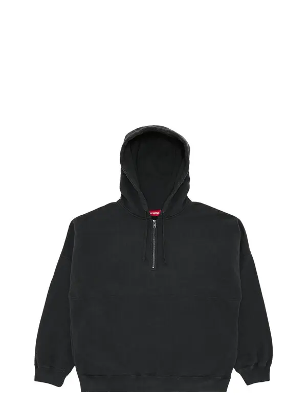 Supreme Wrapped Half Zip Hooded Sweatshirt 'washed - Black