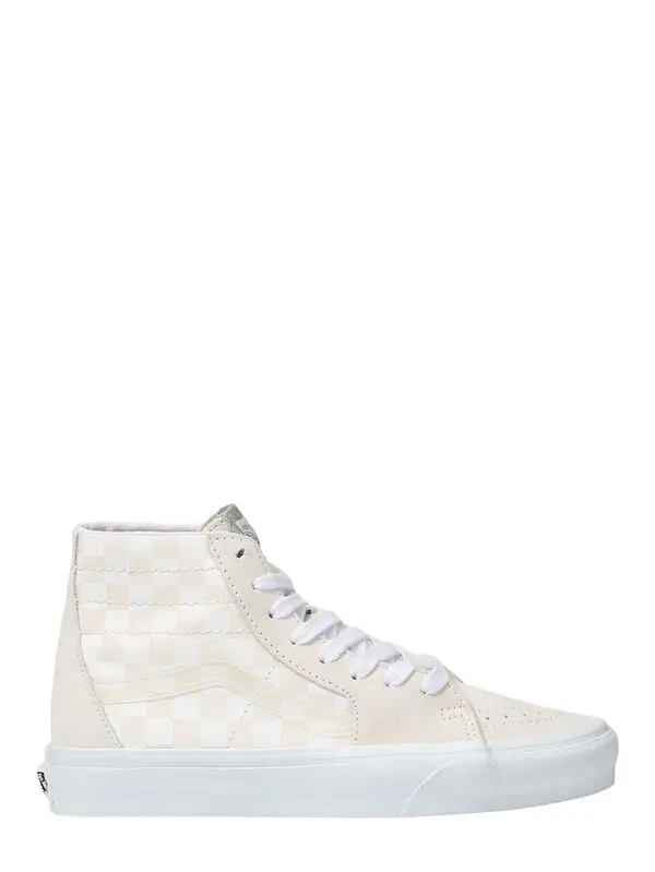 VANS Sk8-hi Tapered Crystal Sidestripe Checkerboard Sneakers - Cream