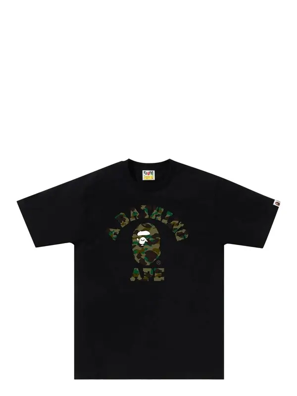 A BATHING APE 1st Camo College Tee /green - Black