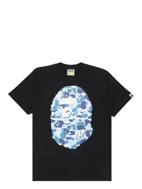 A BATHING APE Abc Camo Big Ape Head Tee /blue - Black