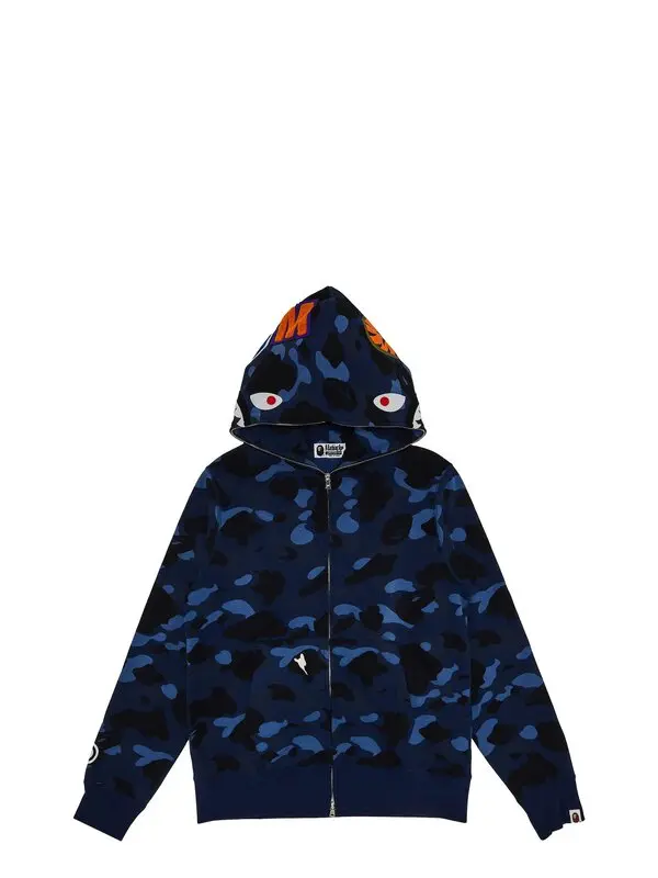 BAPE Color Camo Shark Full Zip Hoodie - Blue