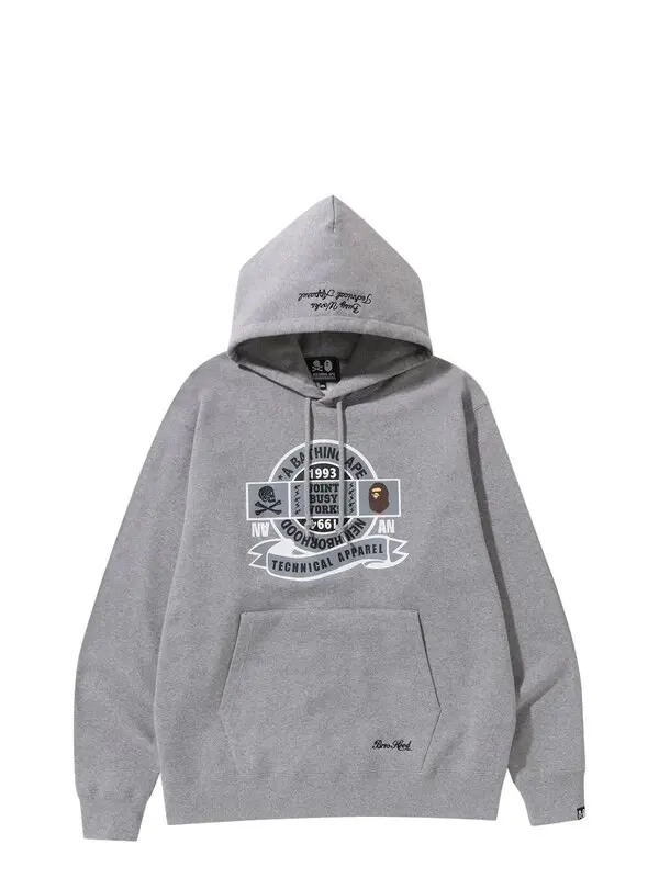 BAPE X Neighborhood Relaxed Fit Pullover Hoodie - Grey