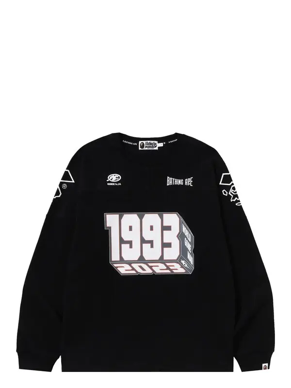 A BATHING APE Football Relaxed Fit Long-sleeve Tee - Black