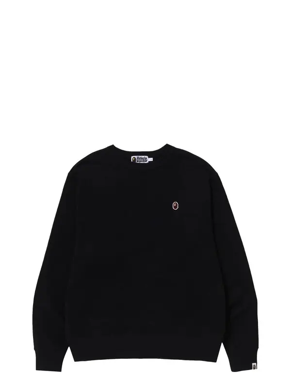 A BATHING APE Ape Head One Point Relaxed Fit Crewneck - Black