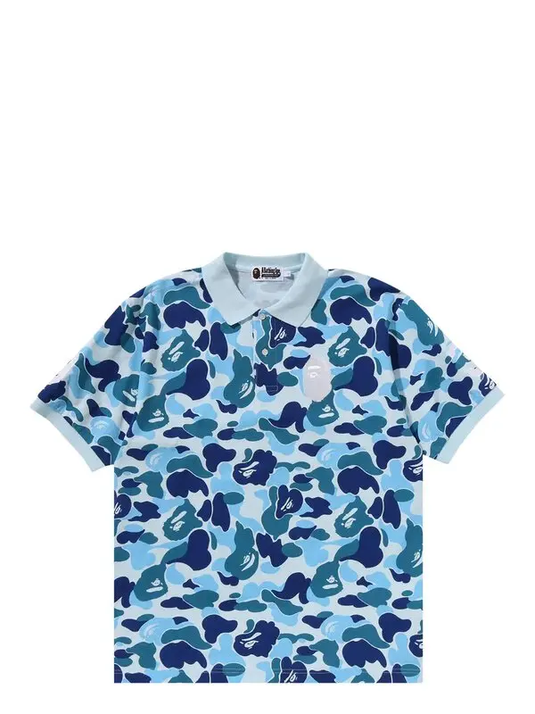 A BATHING APE Abc Camo Large Ape Head Polo - Blue