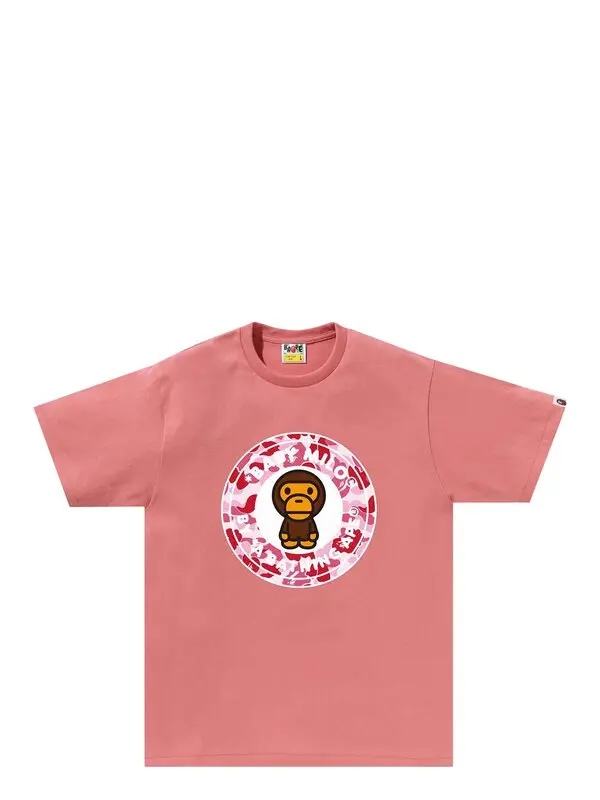 A BATHING APE Abc Camo Milo Busy Works Tee - Pink