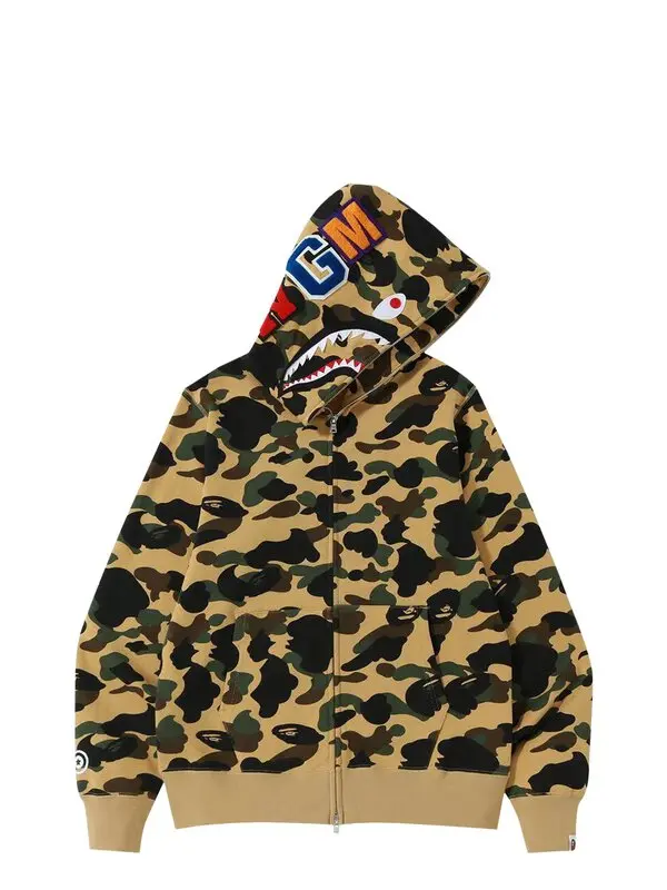 BAPE 1st Camo Shark Full Zip Hoodie - Yellow