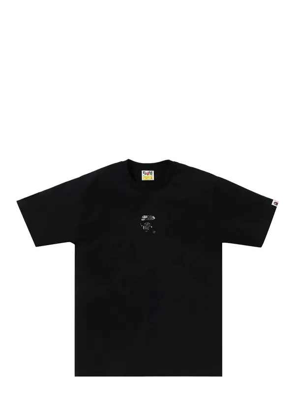 A BATHING APE Liquid Camo Small Ape Face Tee - Black