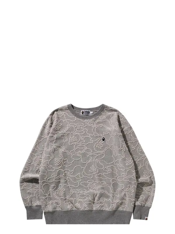 BAPE Neon Camo Jacquard Crewneck - Grey