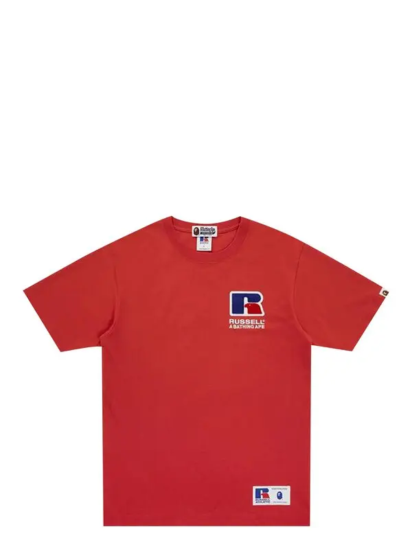 A BATHING APE X Russell Athletic College Tee - Red