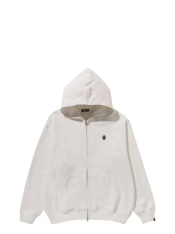 A BATHING APE Metal One Point Full Zip Hoodie 'ivory - Cream
