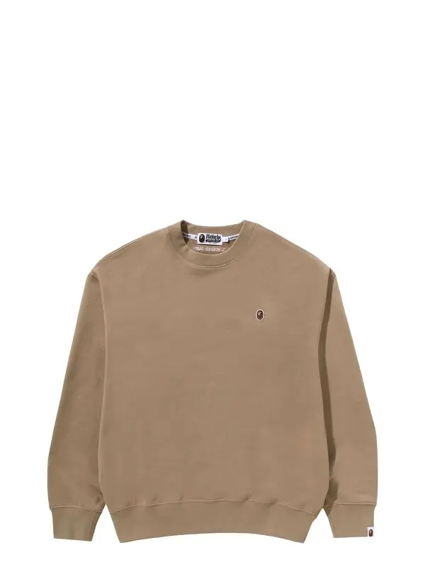A BATHING APE Ape Head Crewneck - Tan