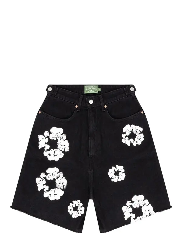 DENIM TEARS Wreath Denim Shorts - Black