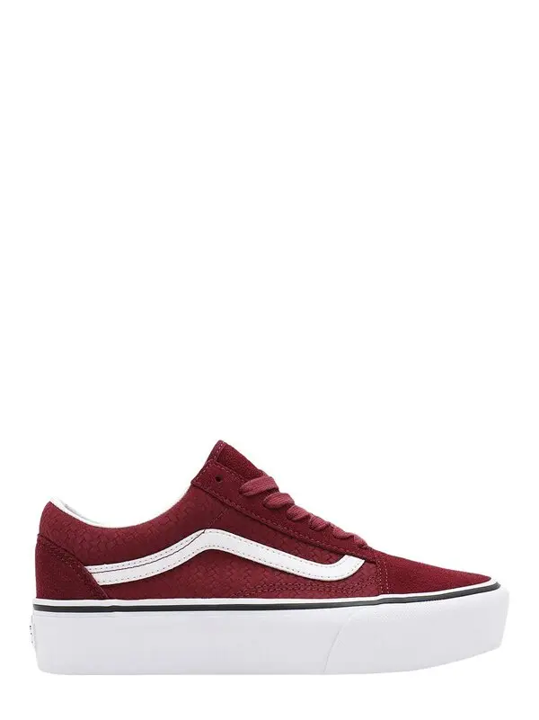 VANS Old Skool Suede Platform Sneakers - Red