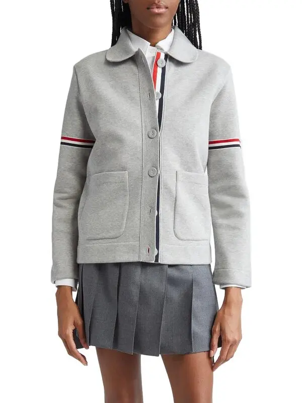 Thom Browne Jersey Stitch Loopback Bonded Jacket - Light Grey