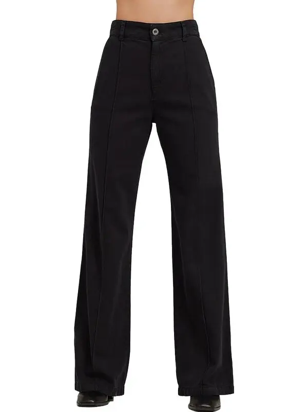 Bella Dahl Ryder Pintuck High-waist Wide-leg Jeans - Black