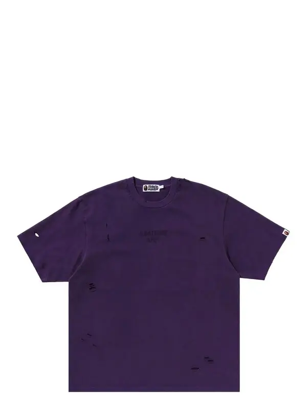 BAPE Damaged Garment Dyed Relaxed Fit Tee - Purple