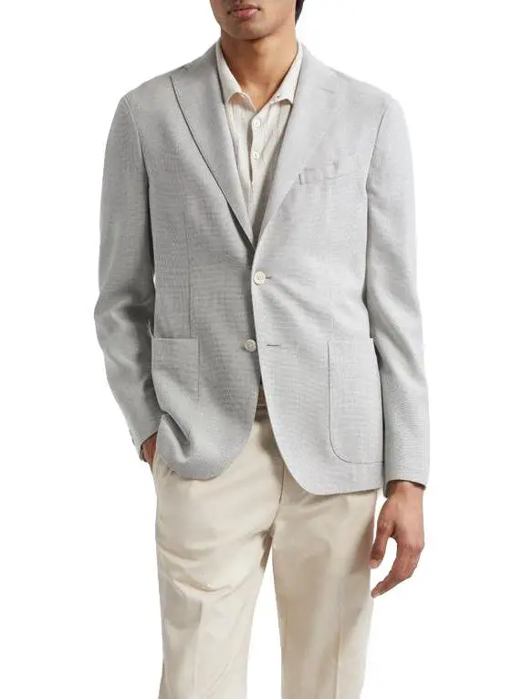 Boglioli K Jacket Virgin Wool Hopsack Sport Coat - 810 Light Grey