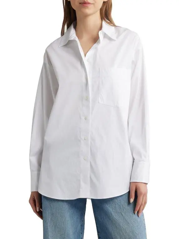 Madewell Oversized Poplin Shirt - Eyelet White